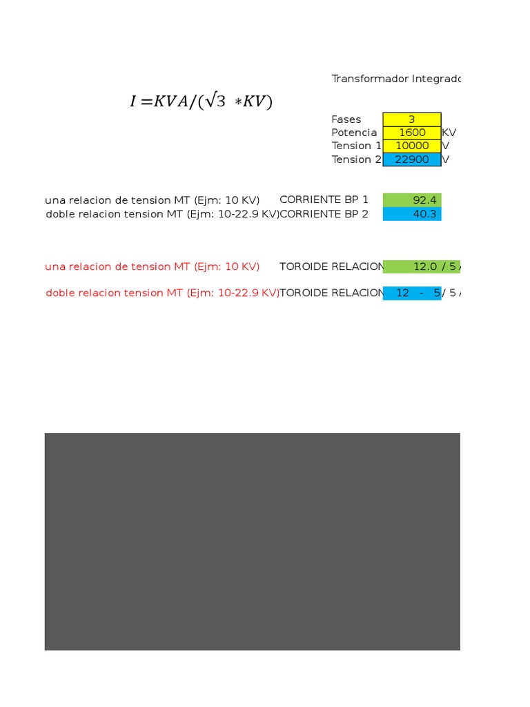 Calculos Trafomix | PDF