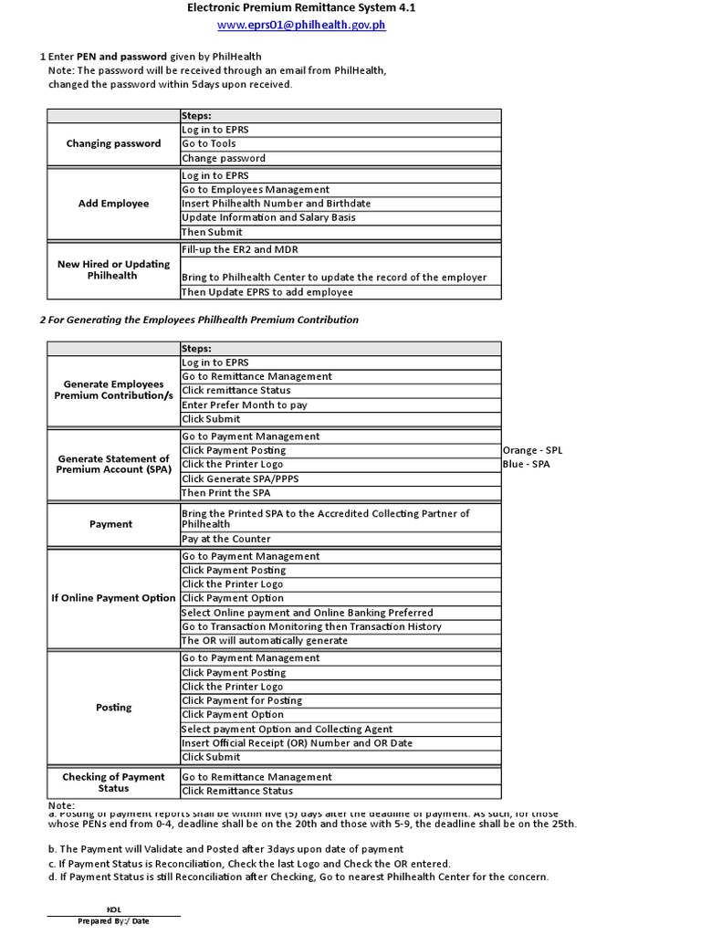 PhilHealth EPRS User Guide | PDF | Payments | Services (Economics)