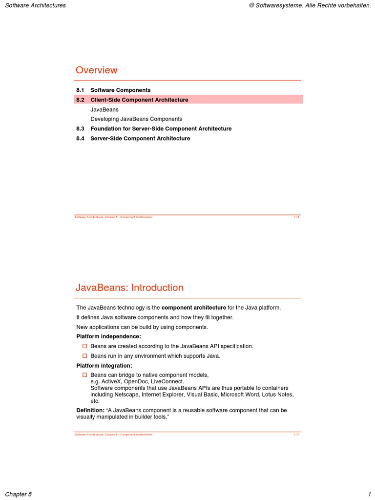 1.16 Software Architectures: Chapter 8 - Component Architectures | PDF | Component Based ...