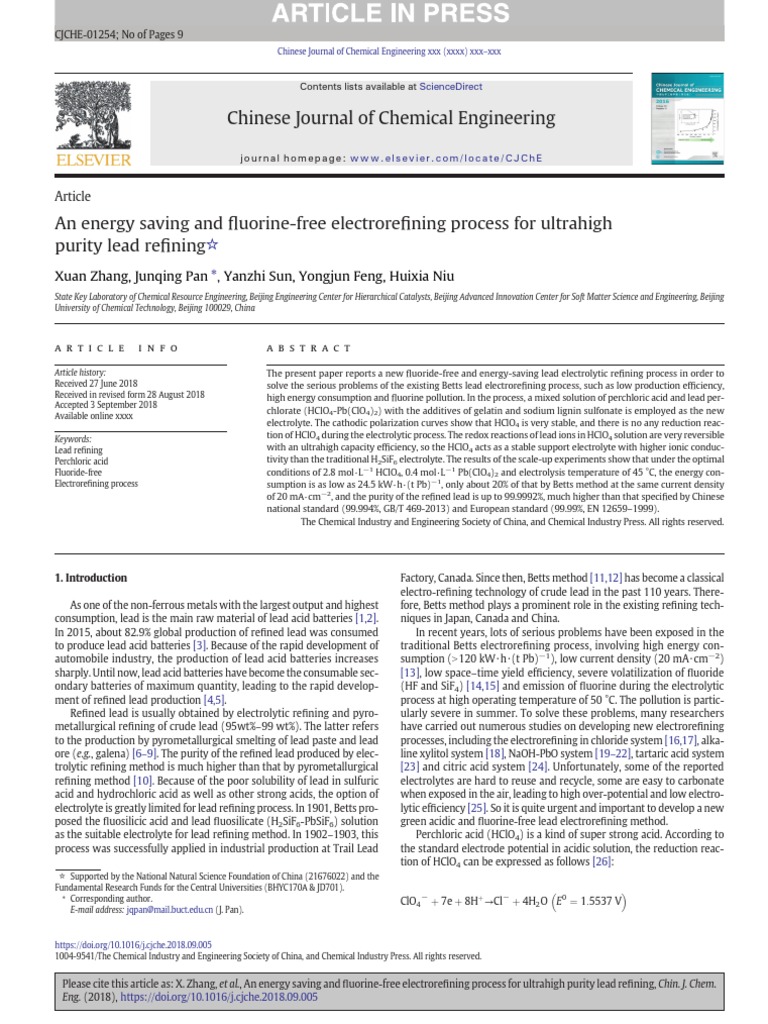 An Energy Saving and Fluorine-Free Electrorefining Process For ...