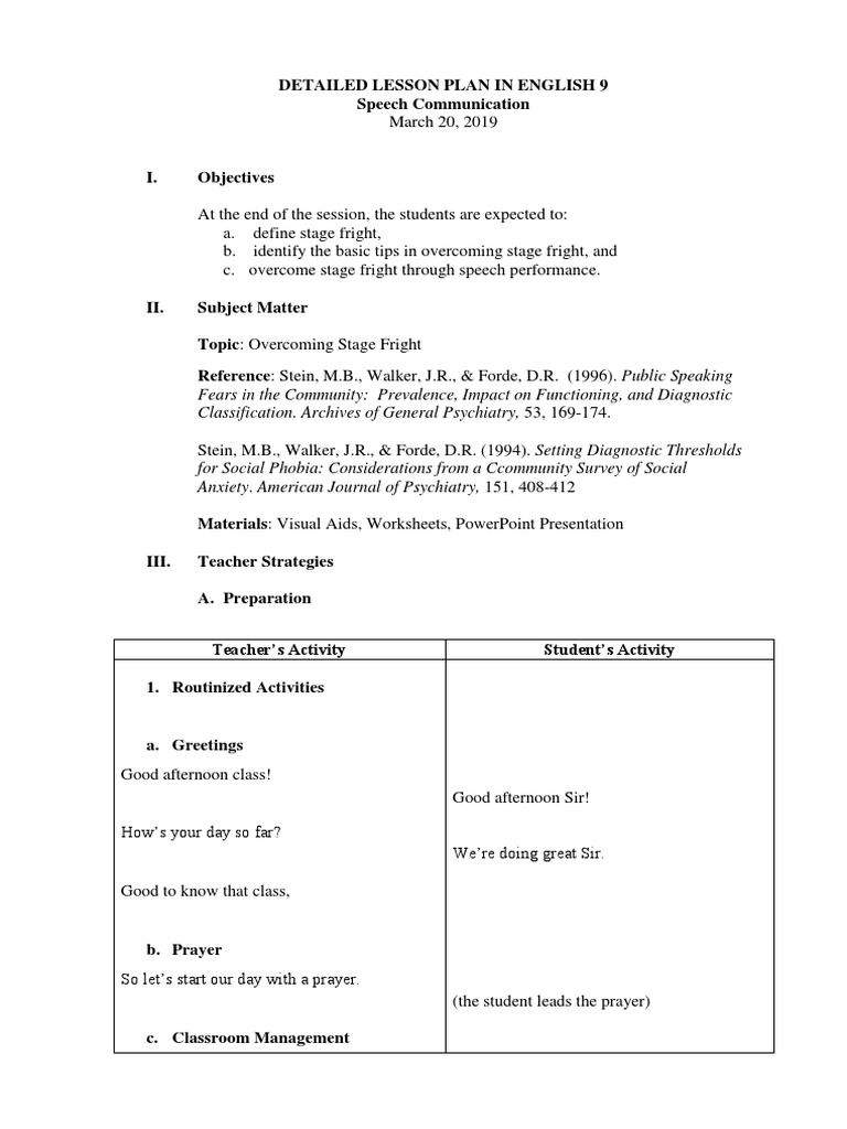 Detailed Lesson Plan in English 9 | PDF | Human Voice | Speech