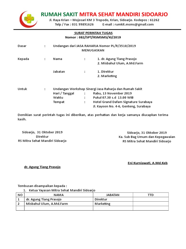 Surat Perintah Tugas | PDF