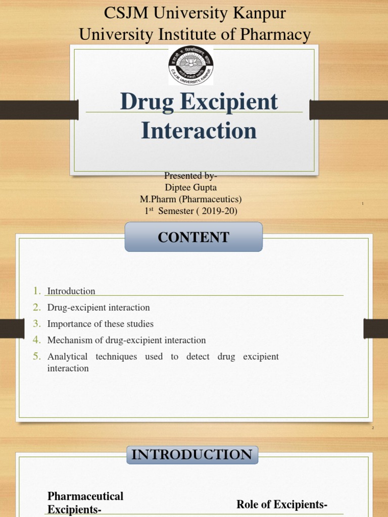 Drug-Excipient Interaction Overview | PDF | Differential Scanning Calorimetry | Chromatography