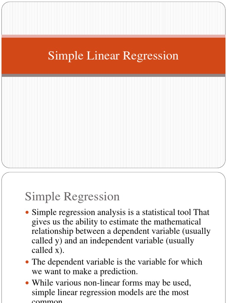 Lecture 6 Simple Linear Regression | PDF | Regression Analysis | Errors And Residuals