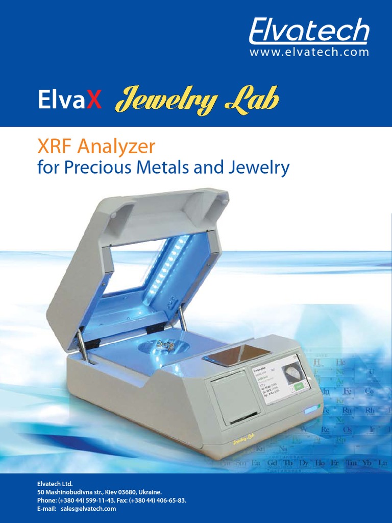 XRF Analyzer: For Precious Metals and Jewelry | PDF | Manufactured ...
