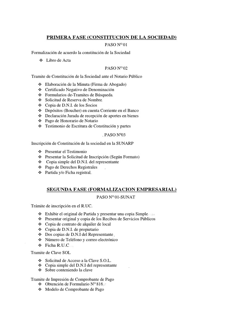 Pasos para Constituir Una Empresa | PDF | Gobierno | Business