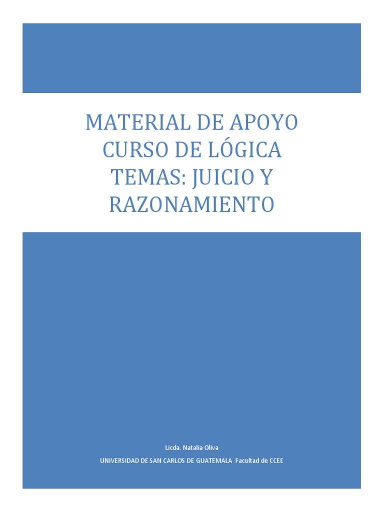 Resumen Del Juicio y Razonamiento | PDF | Razón | Proposición