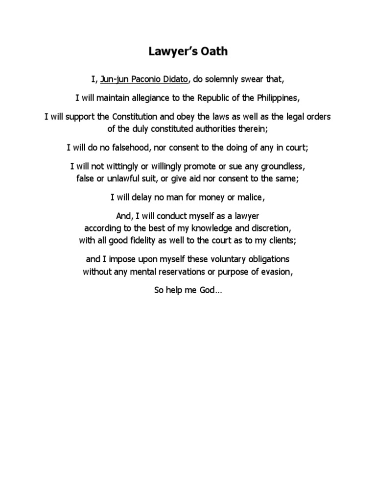 Lawyer's Oath PDF | PDF