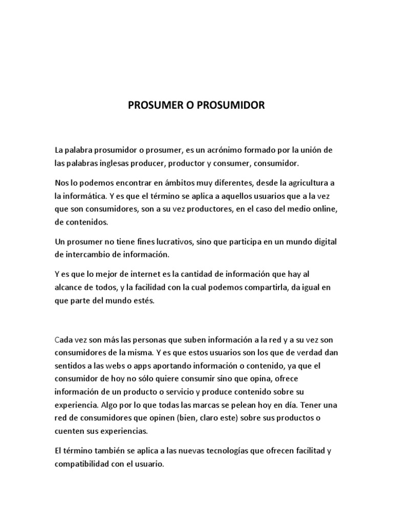 Prosumidor | PDF | Business | Economias
