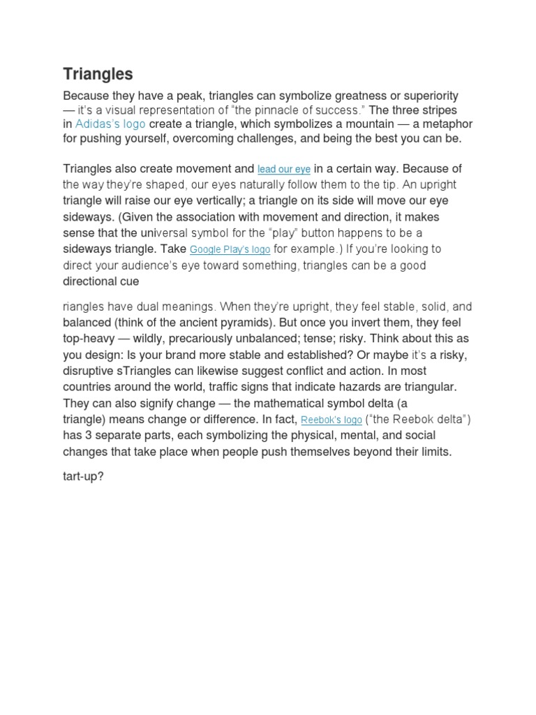 Triangles: Adidas's Logo | PDF