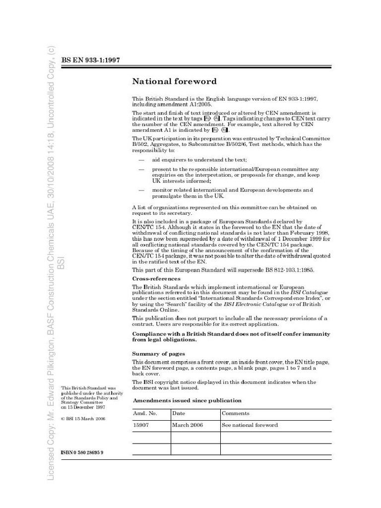 BS en 933-1 PDF | PDF