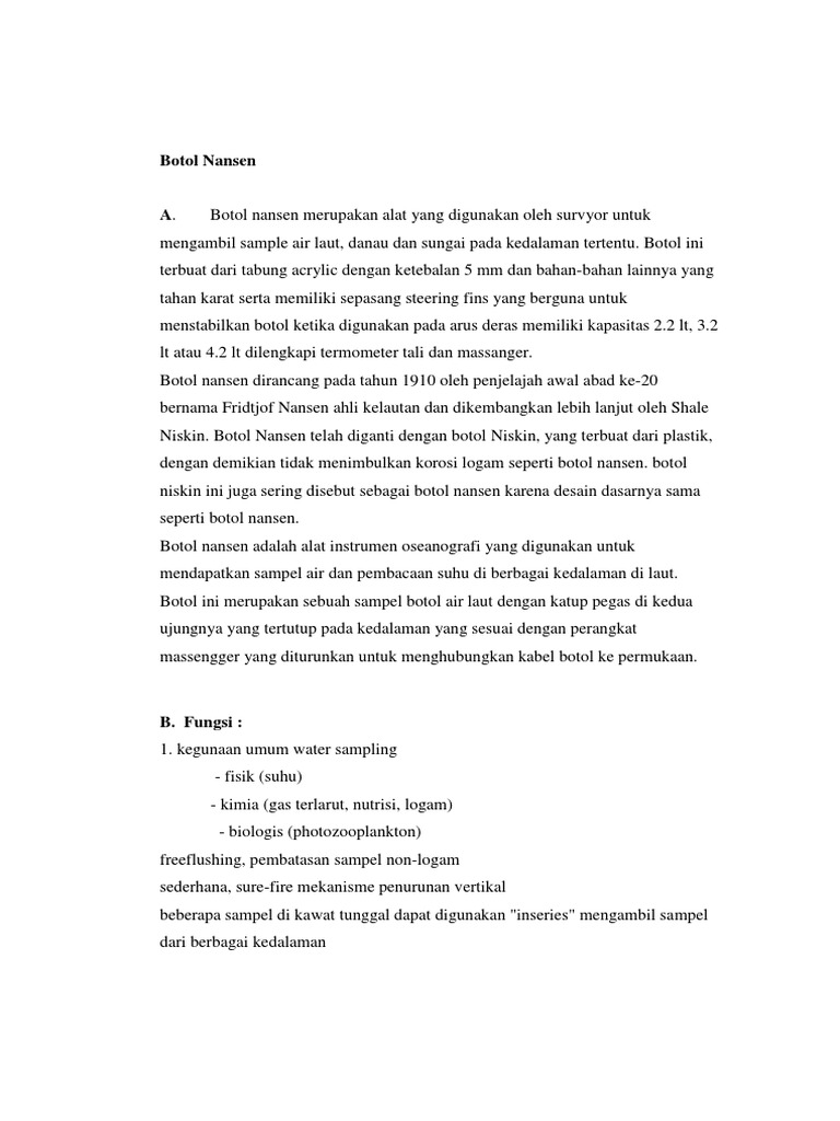 Botol Nansen | PDF
