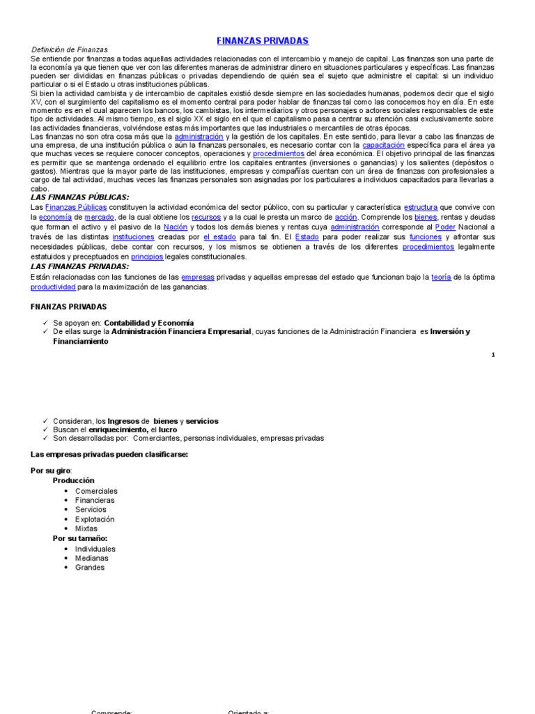 Finanzas Privadas | PDF | Hipoteca Comercial | Finanzas y ...