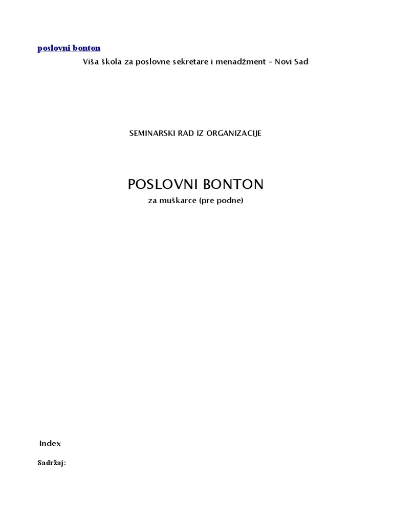 Poslovni Bonton Za Muskarce | PDF