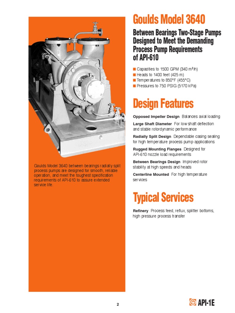 Goulds Model 3640: Between Bearings Two-Stage Pumps Designed To Meet ...