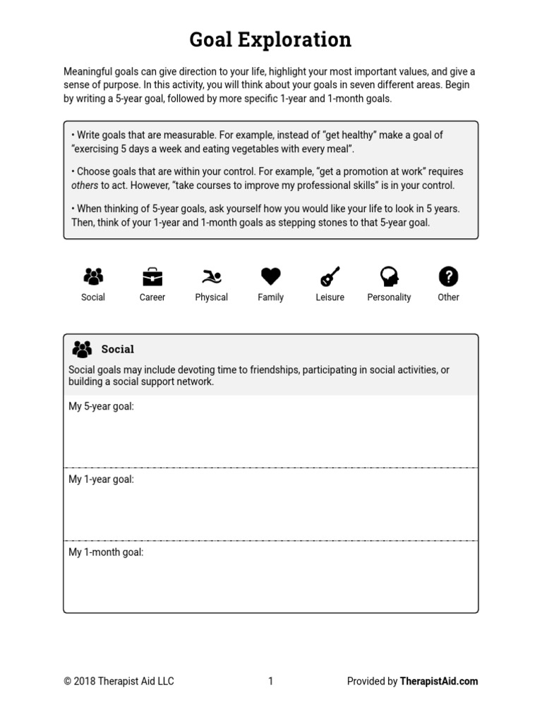 Goal Exploration | PDF | Goal | Hobbies