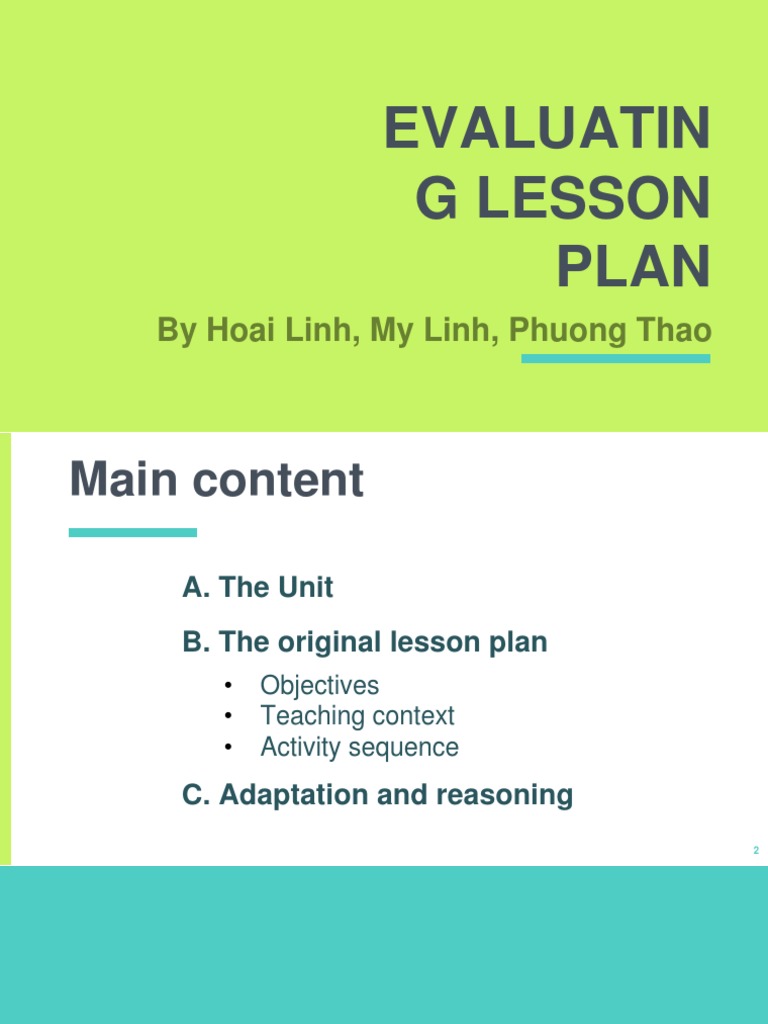 Lesson Plan Evaluation | PDF | Lesson Plan | Vocabulary