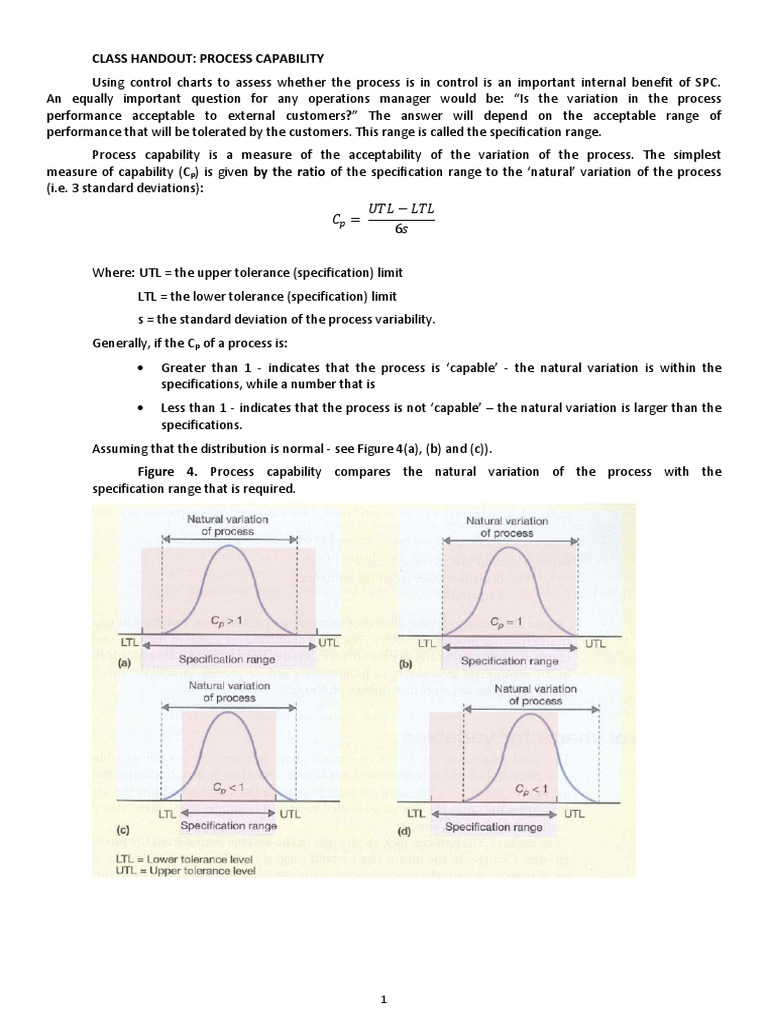 Process Capability | PDF | Engineering Tolerance | Mean