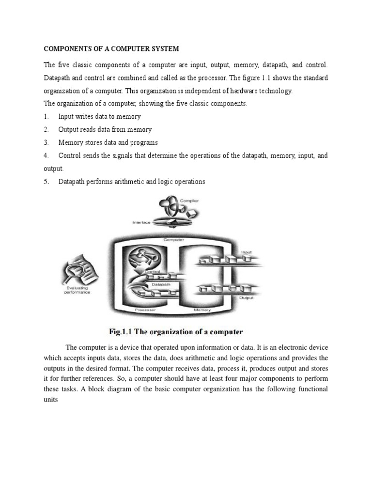 Components of A Computer | PDF | Computer Data Storage | Input/Output