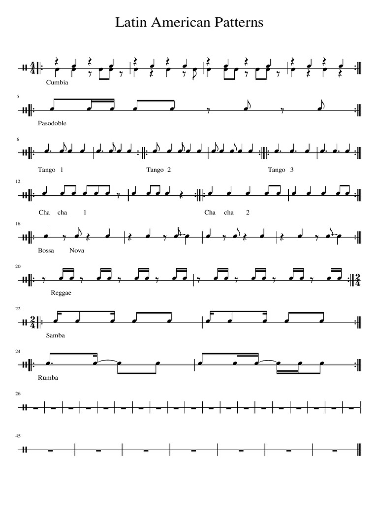 Latin American Patterns | PDF | Central American Music | Latin American ...