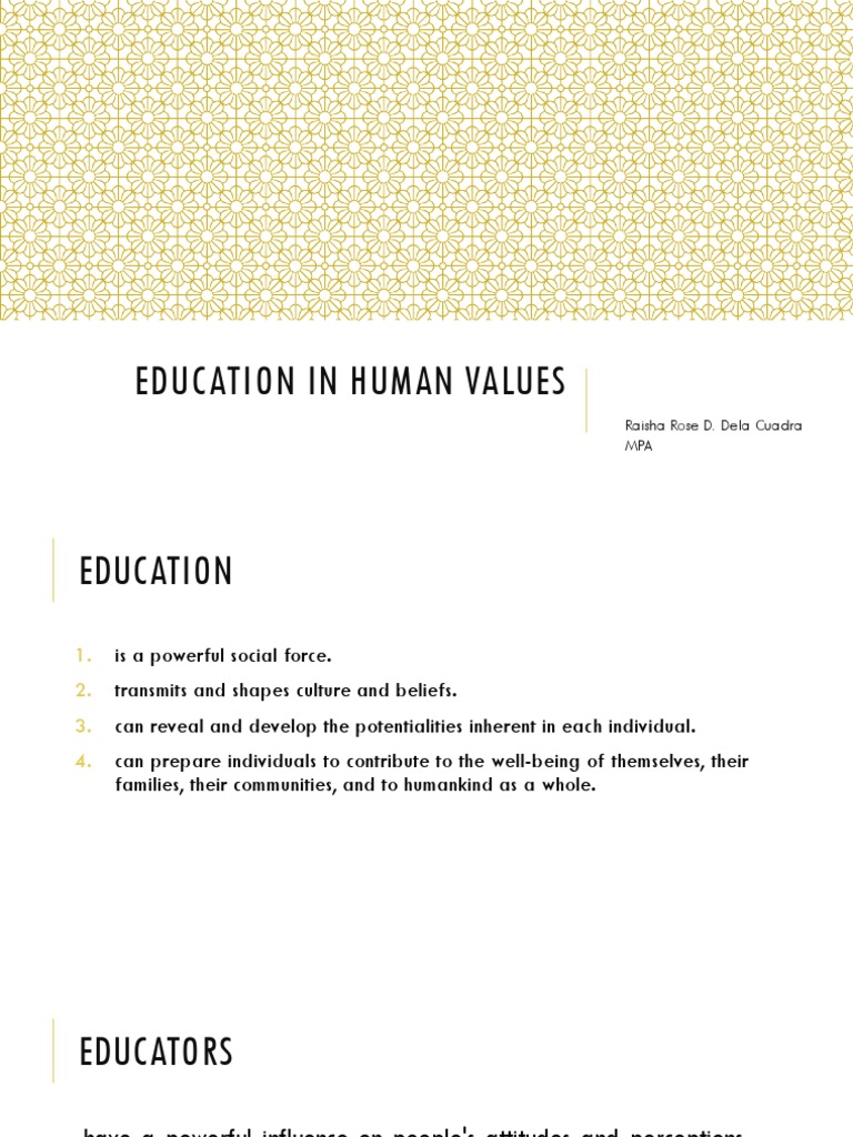 Education in Human Values (F) | PDF | Self-Improvement