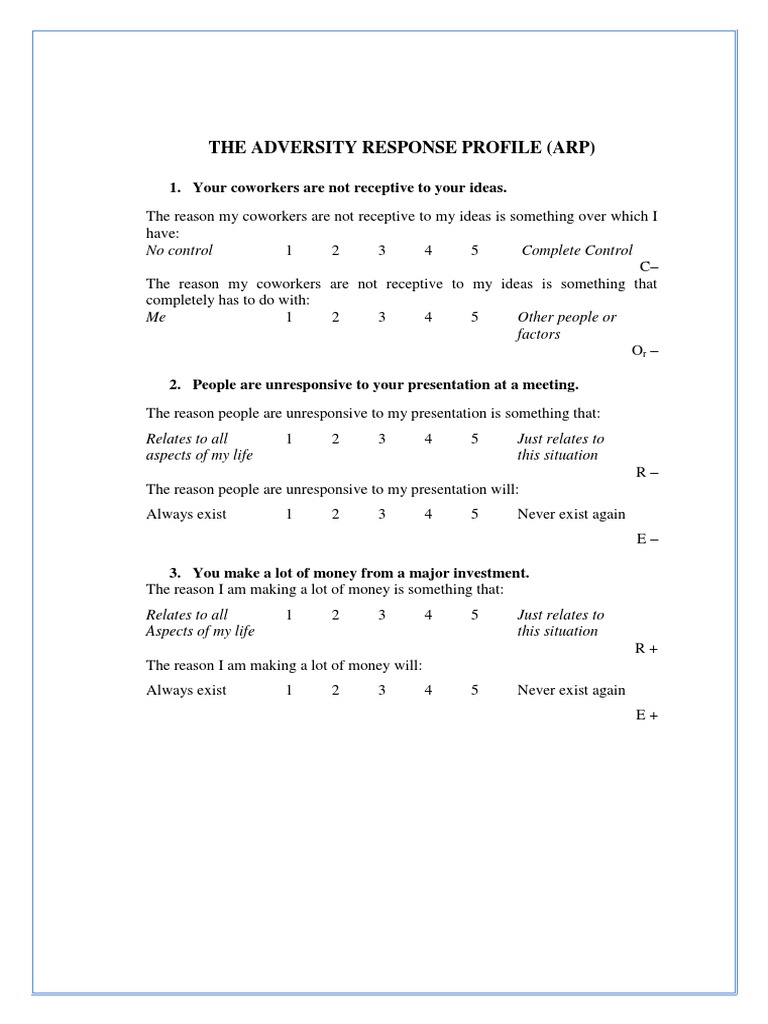 Understanding the Adversity Response Profile | PDF | Behavioural ...