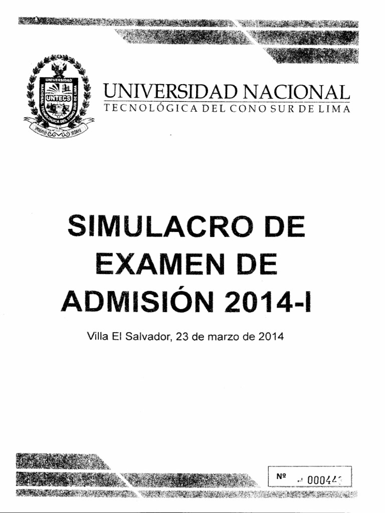 Simulacro Untecs Marzo 2014 PDF | PDF