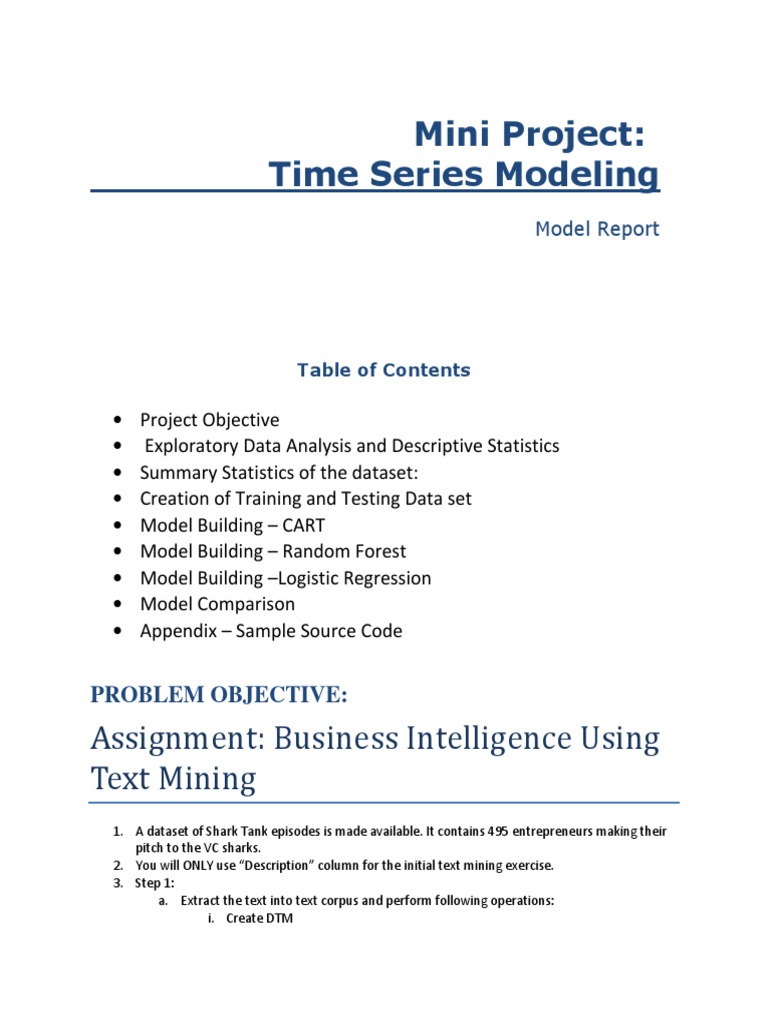 Mini Project Time Series | PDF | Errors And Residuals | Seasonality