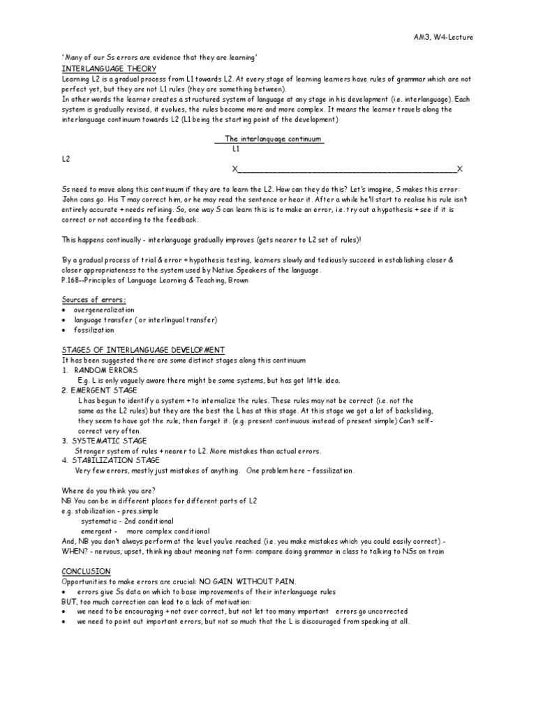 Interlanguage Continuum | PDF | Second Language | Psycholinguistics