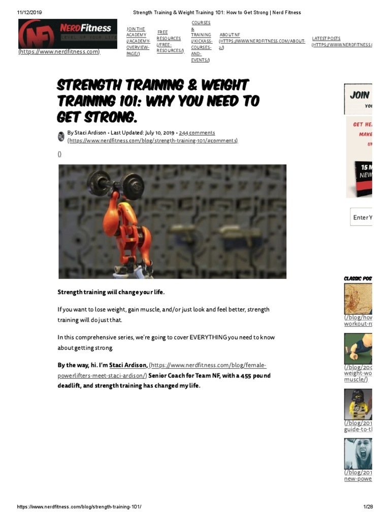 Strength Training & Weight Training 101 | PDF | Strength Training ...