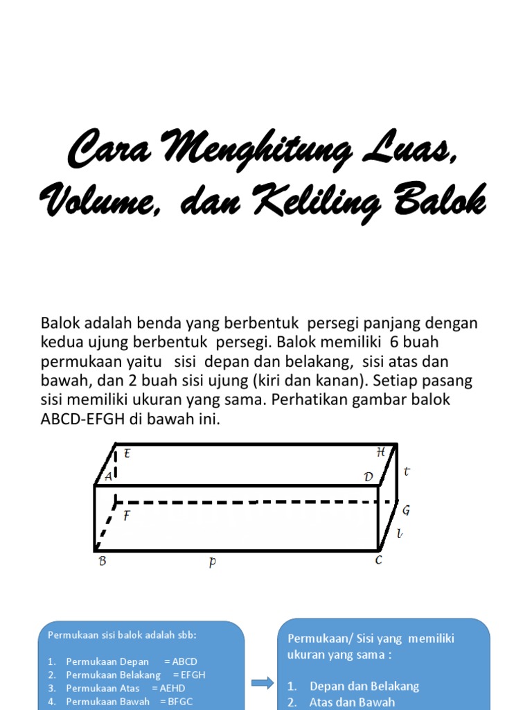 Cara Menghitung Luas, Volume, Dan Keliling | PDF