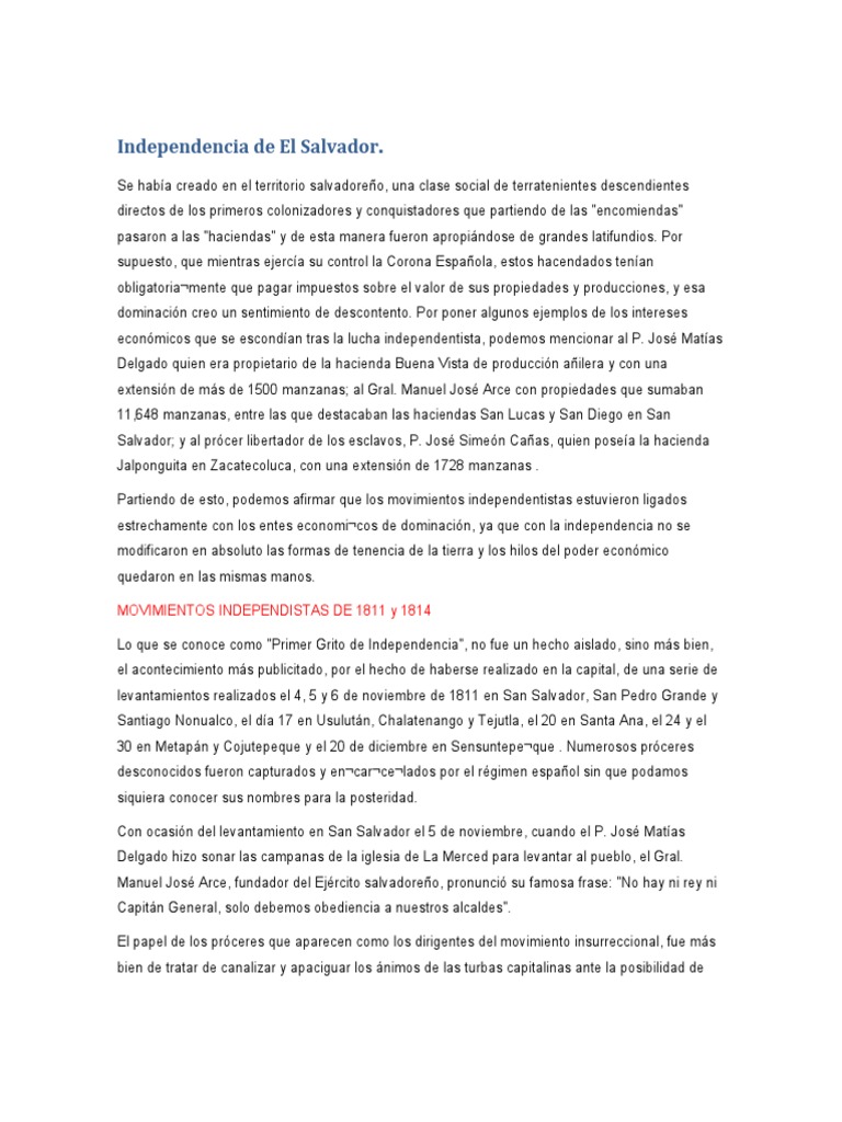 In Depend en CIA de El Salvador | PDF | El Salvador | Gobierno