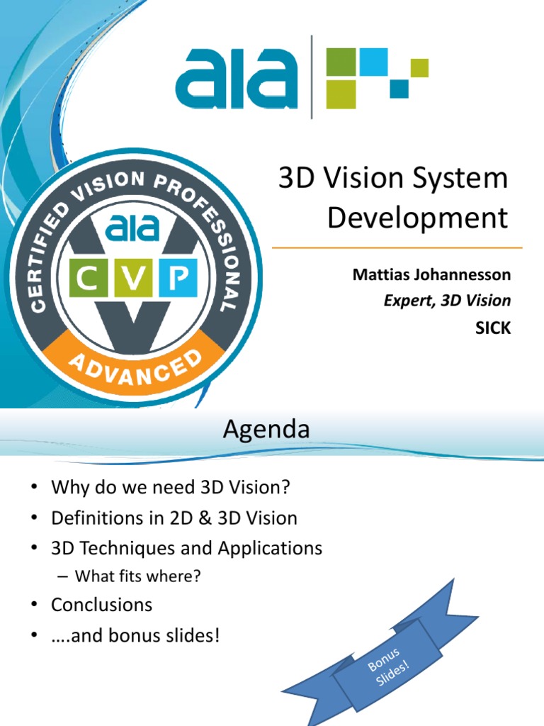 CVP 3D Vision System Development Mattias Johannesson | PDF | Image ...