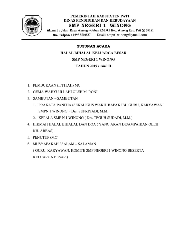 Susunan Acara Halal Bihalal Pdf