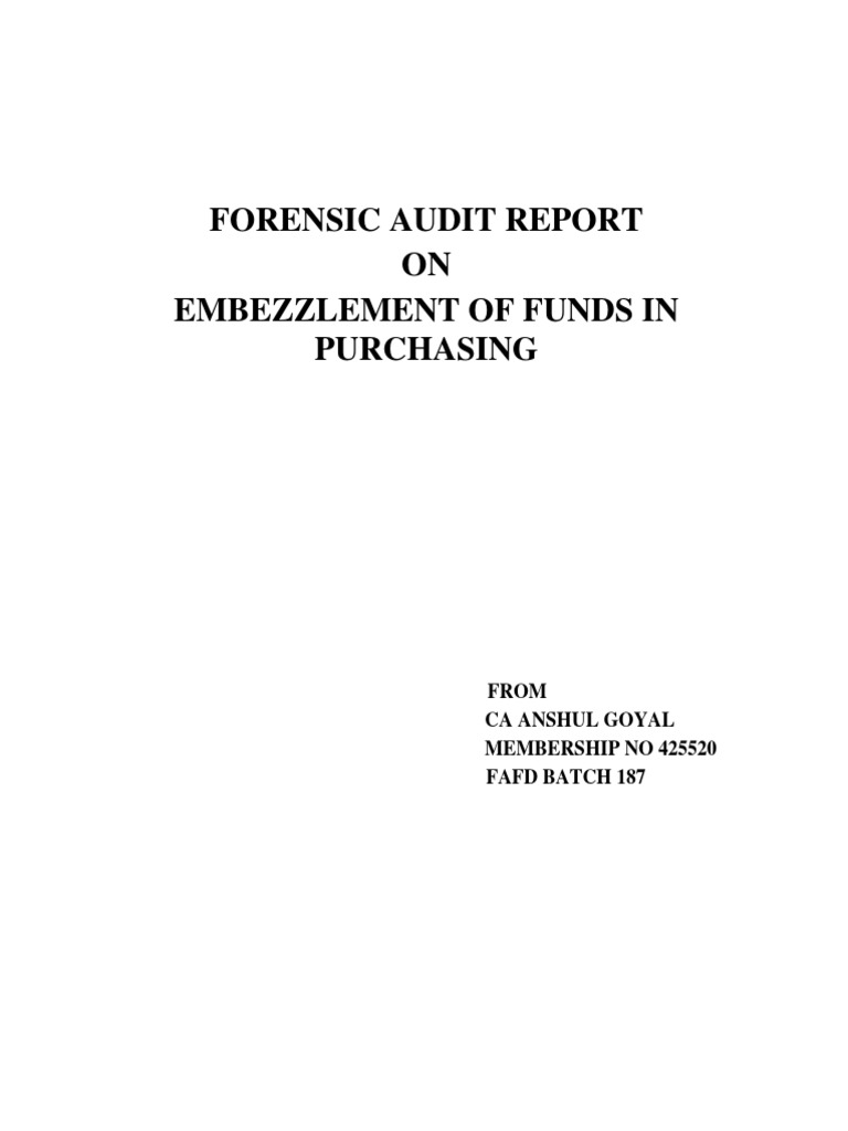 Forensic Audit Report - 1 | PDF | Accounts Payable | Business