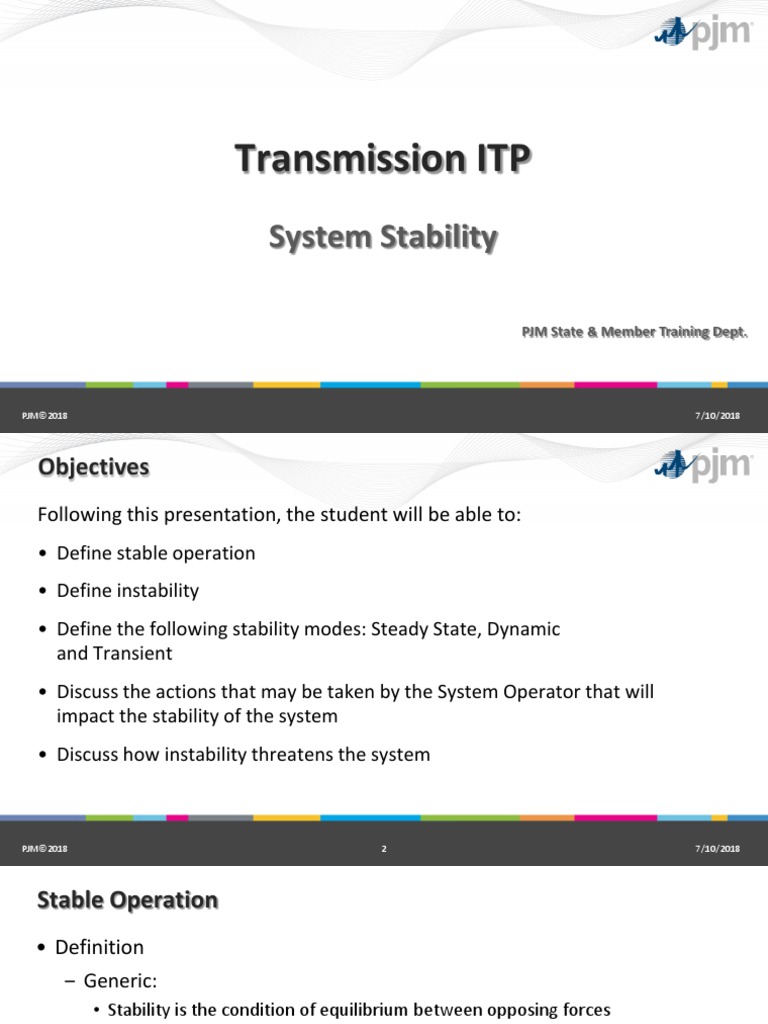 Transmission ITP: System Stability | PDF | Steady State | Electrical ...