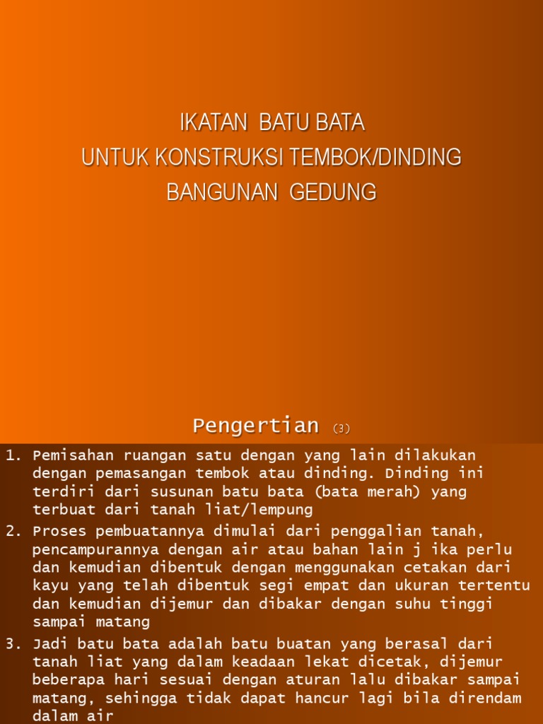 IKATAN BATU BATA UNTUK KONSTRUKSI BANGUNAN | PDF