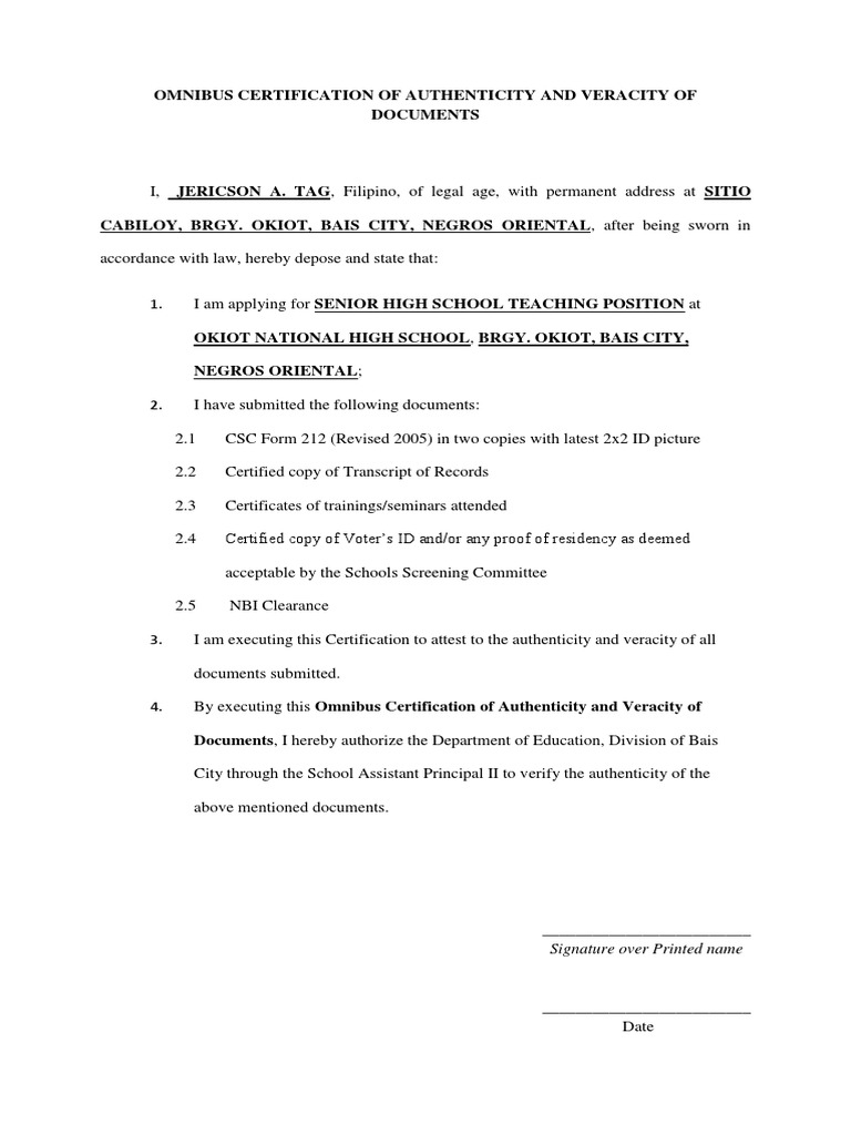 Omnibus Example | PDF