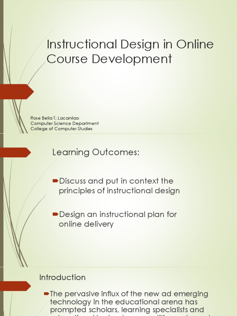 6 Instructional Design in Online Course Development | PDF ...