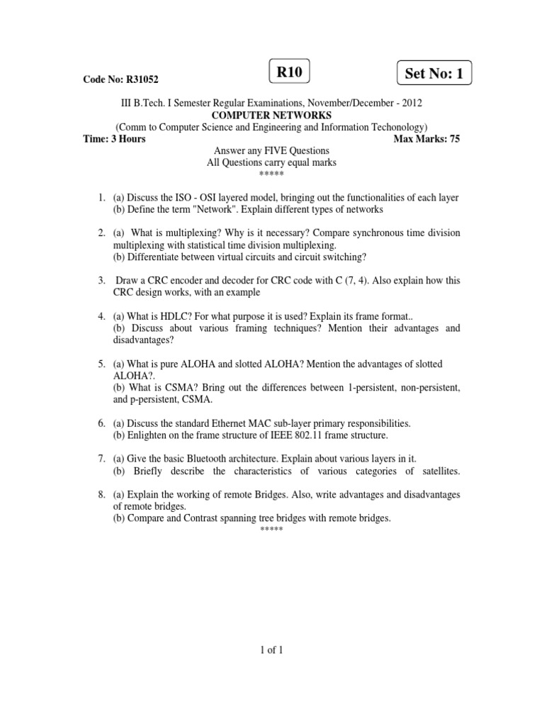 Computer Networks | PDF | Channel Access Method | Computer Network