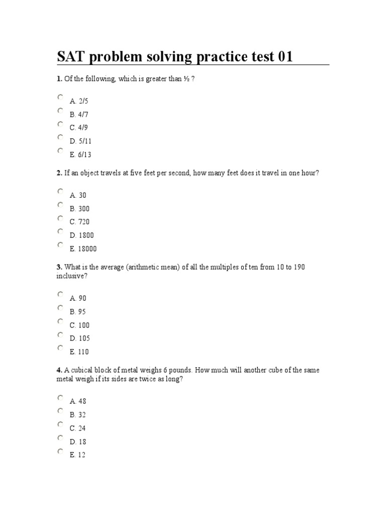 SAT Problem Solving | PDF | Area | Circle