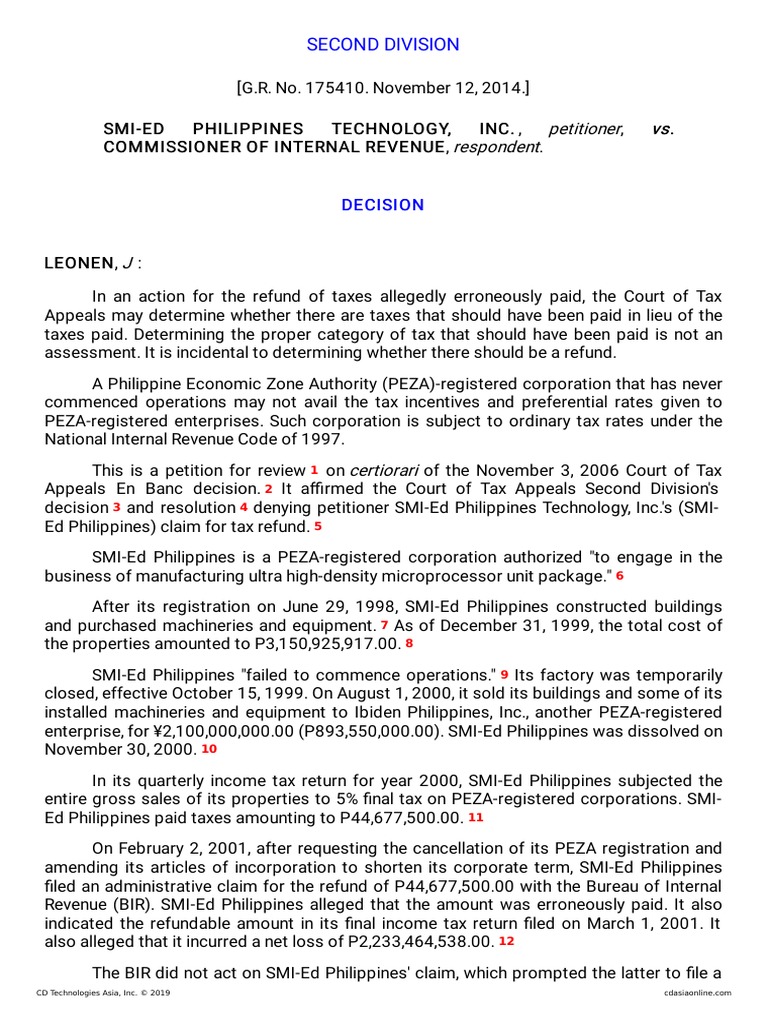 Determining Proper Tax Category in Tax Refund Cases is Within the ...
