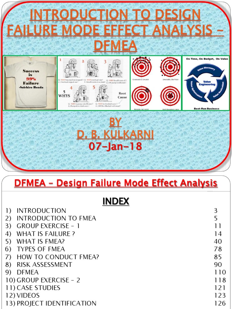 DFMEA Guide: Continuous Improvement for Design Failure Prevention | PDF ...