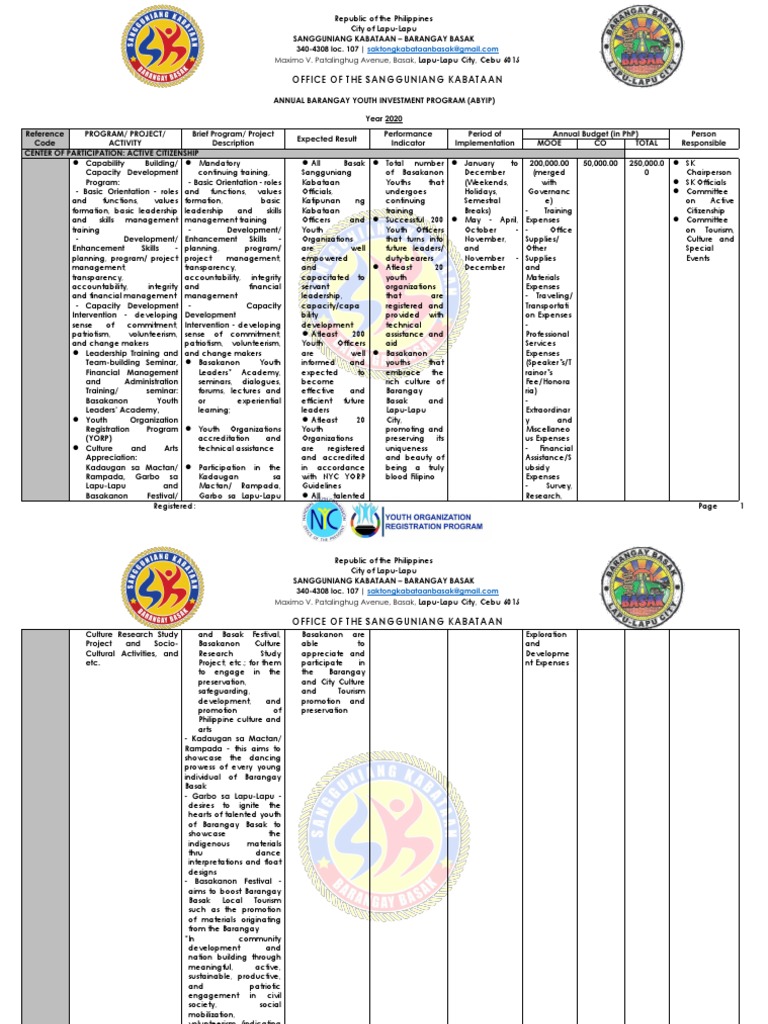 Abyip 2020 Basak - Final | PDF | Emergency Management | Employment