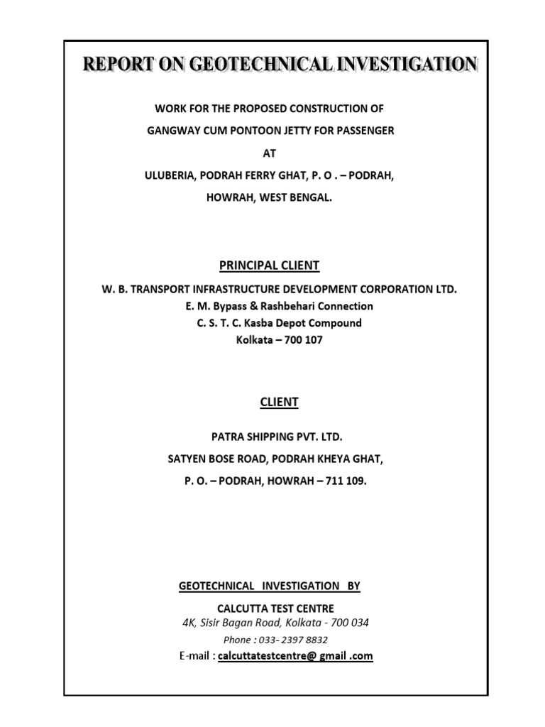 Proposed Gangway Jetty Geotechnical Report | PDF | Deep Foundation | Soil Science
