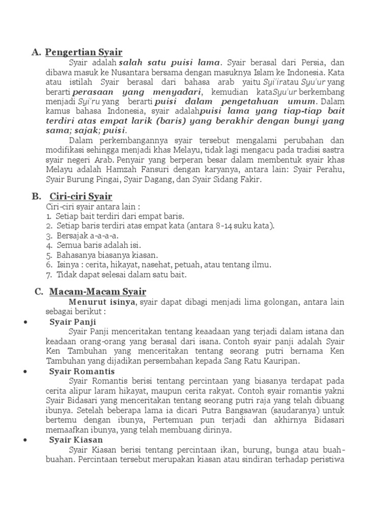 Analisis Syair | PDF | Puisi