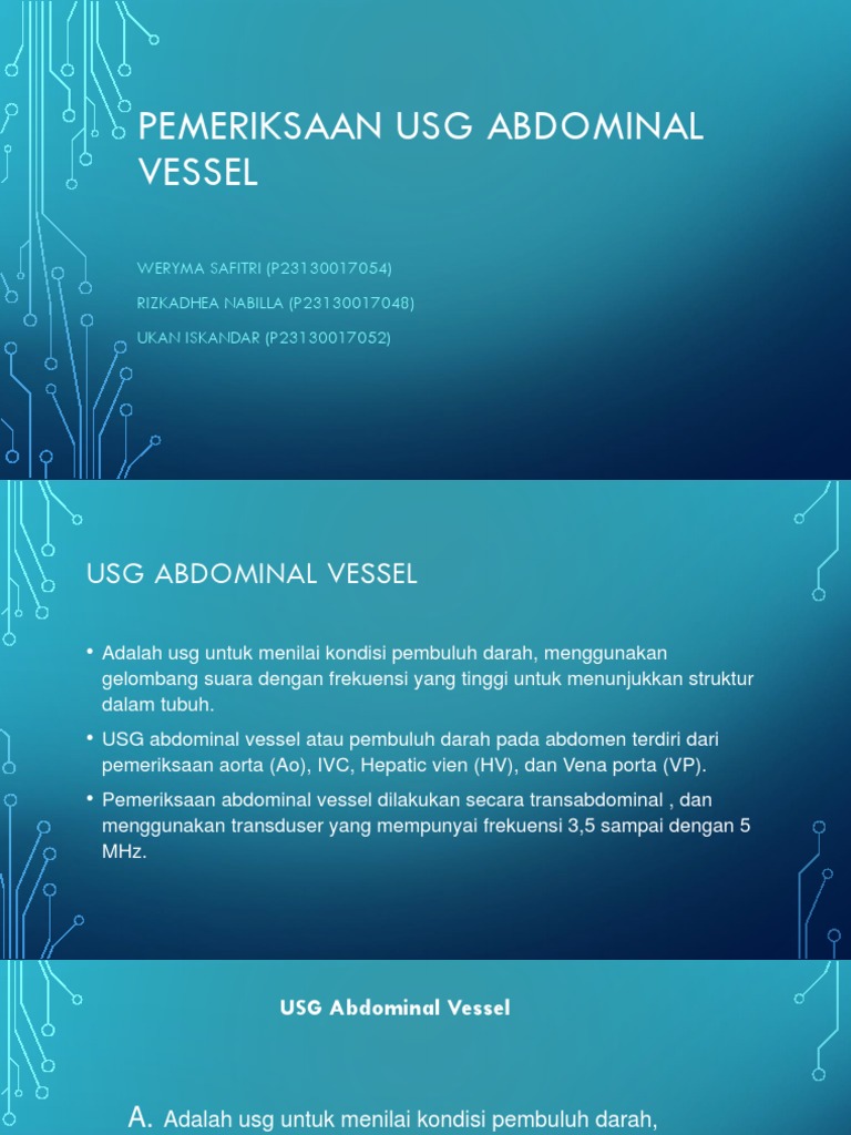 Teknik USG Pembuluh Darah Abdomen | PDF | Kesehatan Holistik | Sains ...