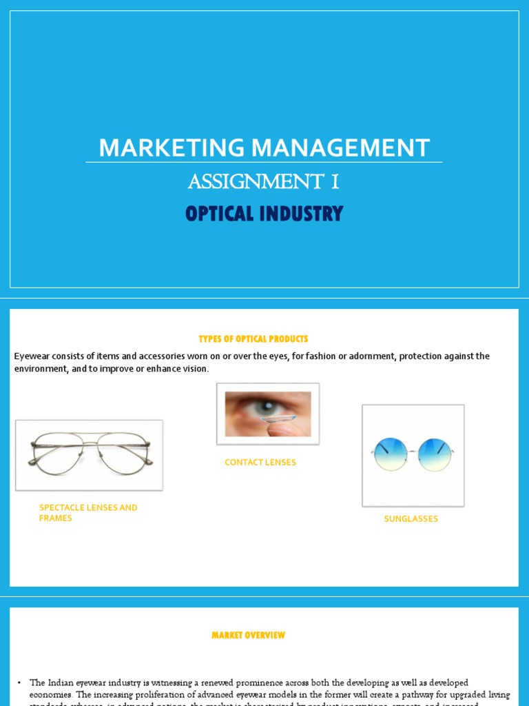 Marketing Management: Assignment 1 | PDF | Glasses | Sunglasses