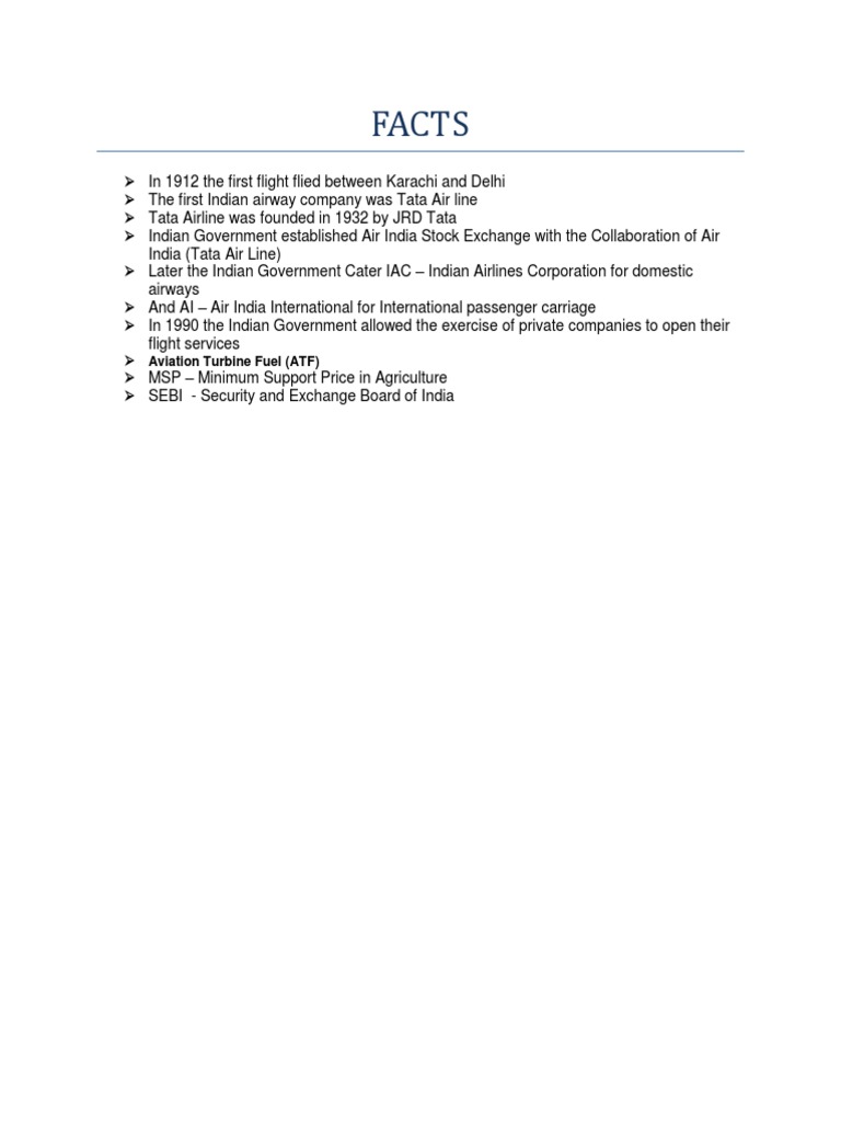 Facts: Aviation Turbine Fuel (ATF) | PDF