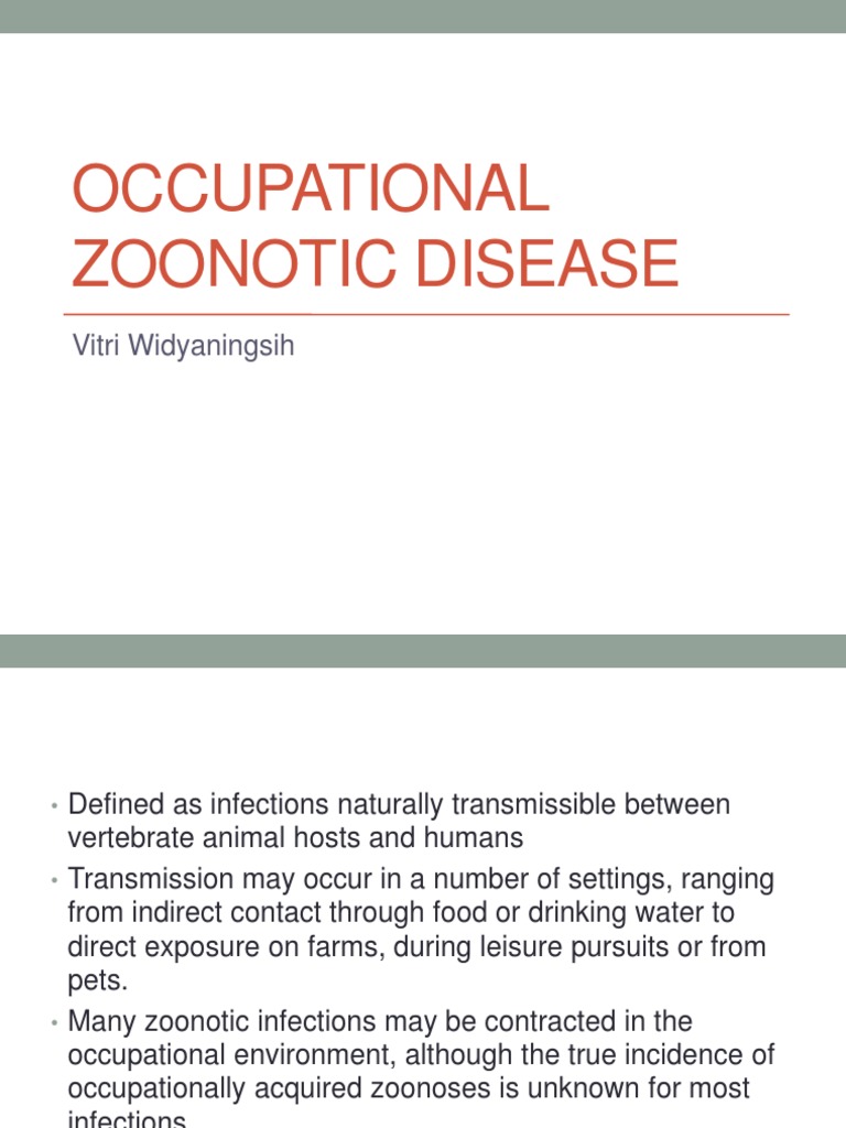 Occupational Zoonotic Disease Overview | PDF | Influenza | Avian Influenza